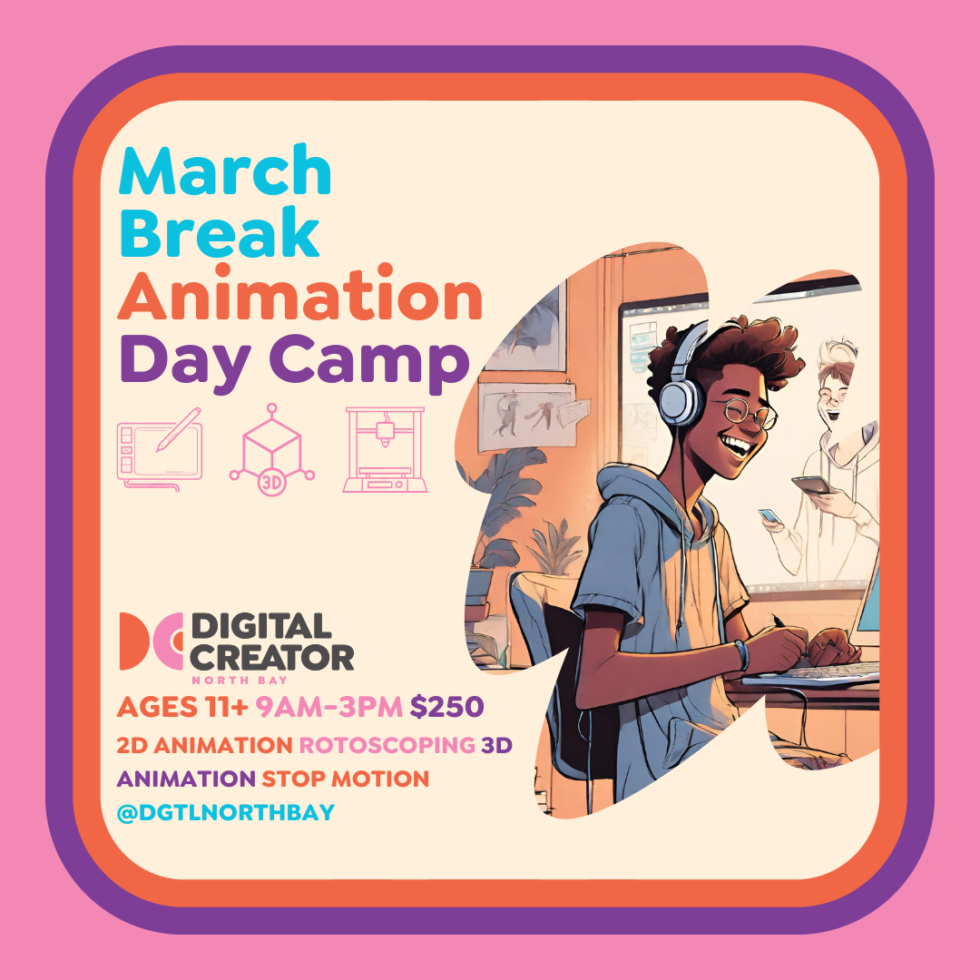 March Break Animation Camp | 9am-3pm, March 11-15, 2024 - Digital Creator
